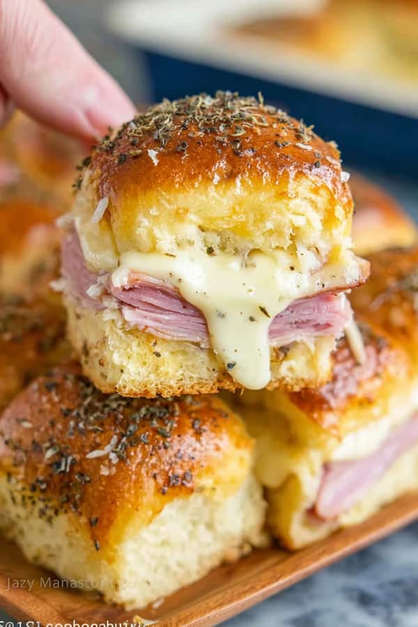 Ham and Cheese Sliders Recipe - thedailybakes.com